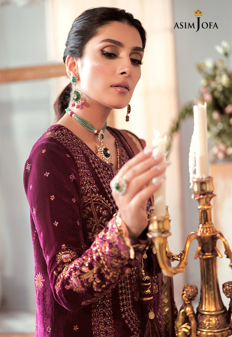 AJAM-10 EMBROIDERED VELVET 3 PCS – Asim Jofa