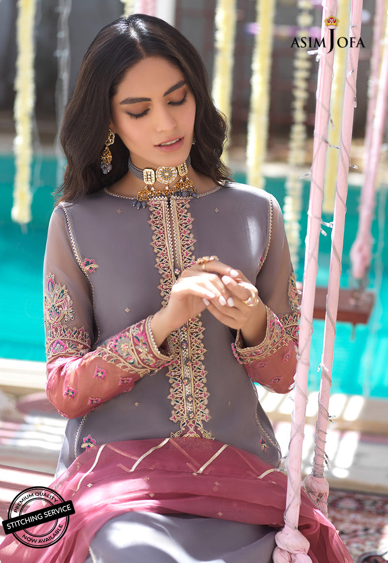 AJFC-03 EMBROIDERED ORGANZA 3 PCS – Asim Jofa