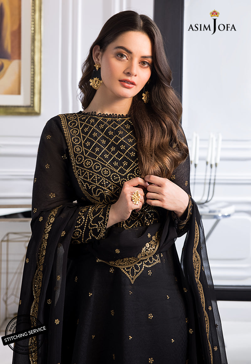 AJIM-14 EMBROIDERED SELF-JACQUARD 3 PCS – Asim Jofa