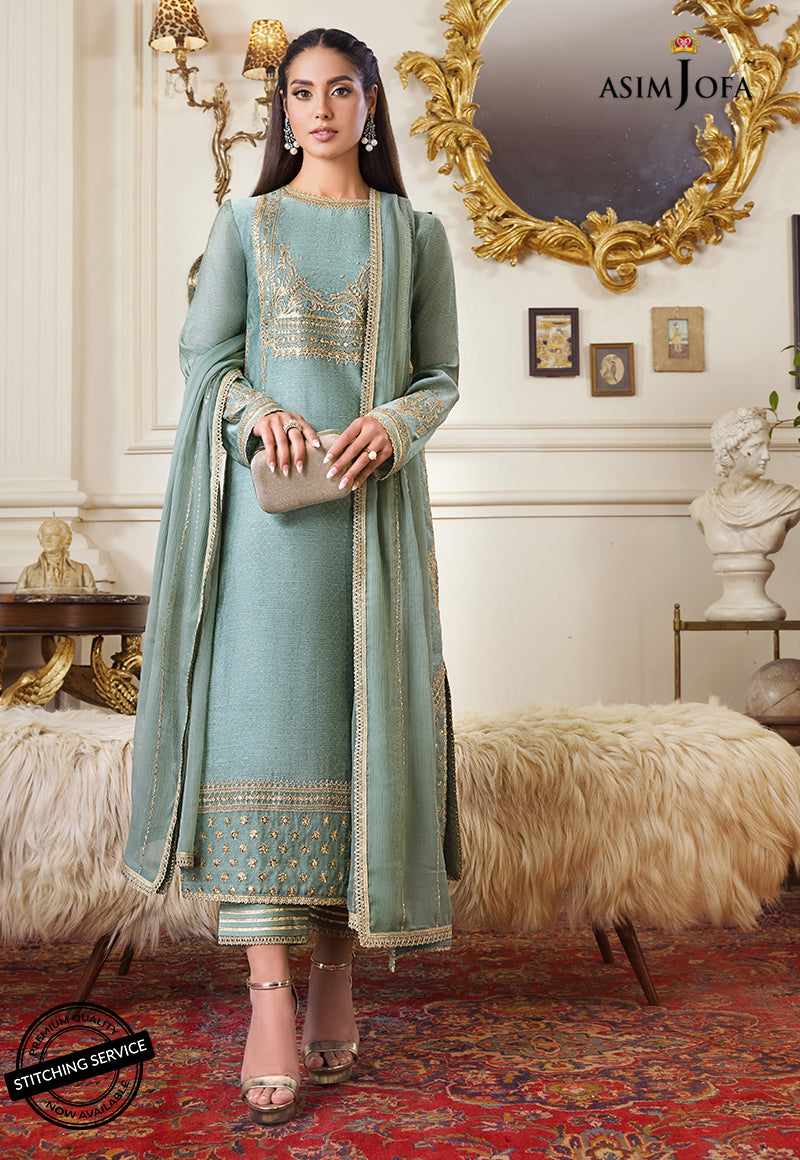AJIM-21 EMBROIDERED SELF JACQUARD 3 PCS – Asim Jofa