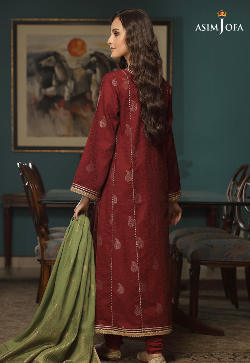 AJJD-01 PRINTED VISCOSE JACQUARD 3 PCS – Asim Jofa