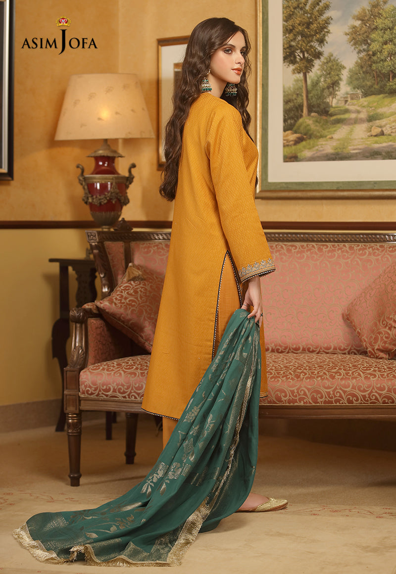 AJJD-03 EMBROIDERED SELF-JACQUARD 3 PCS – Asim Jofa
