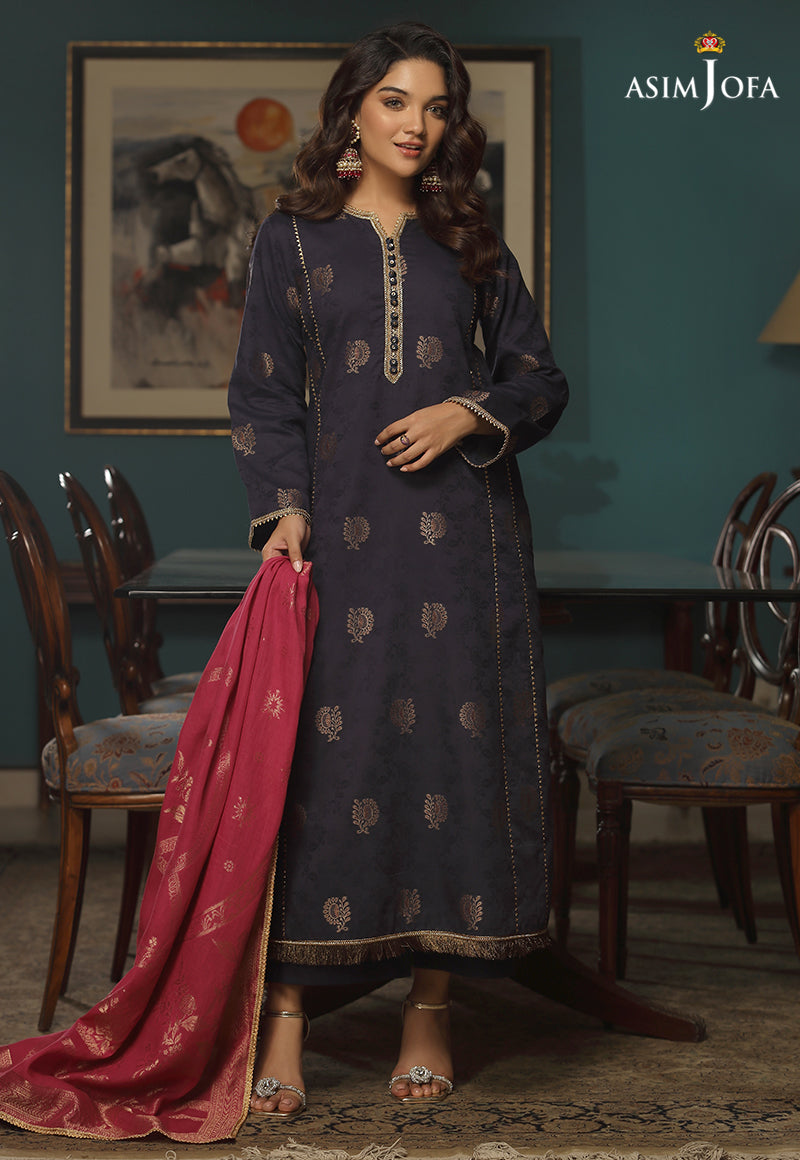 AJJD-04 PRINTED VISCOSE JACQUARD 3 PCS – Asim Jofa