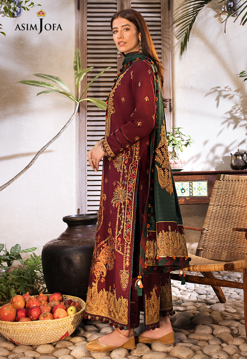 AJK-04 EMBROIDERED COTTON SLUB CROSSHATCH 3 PCS – Asim Jofa