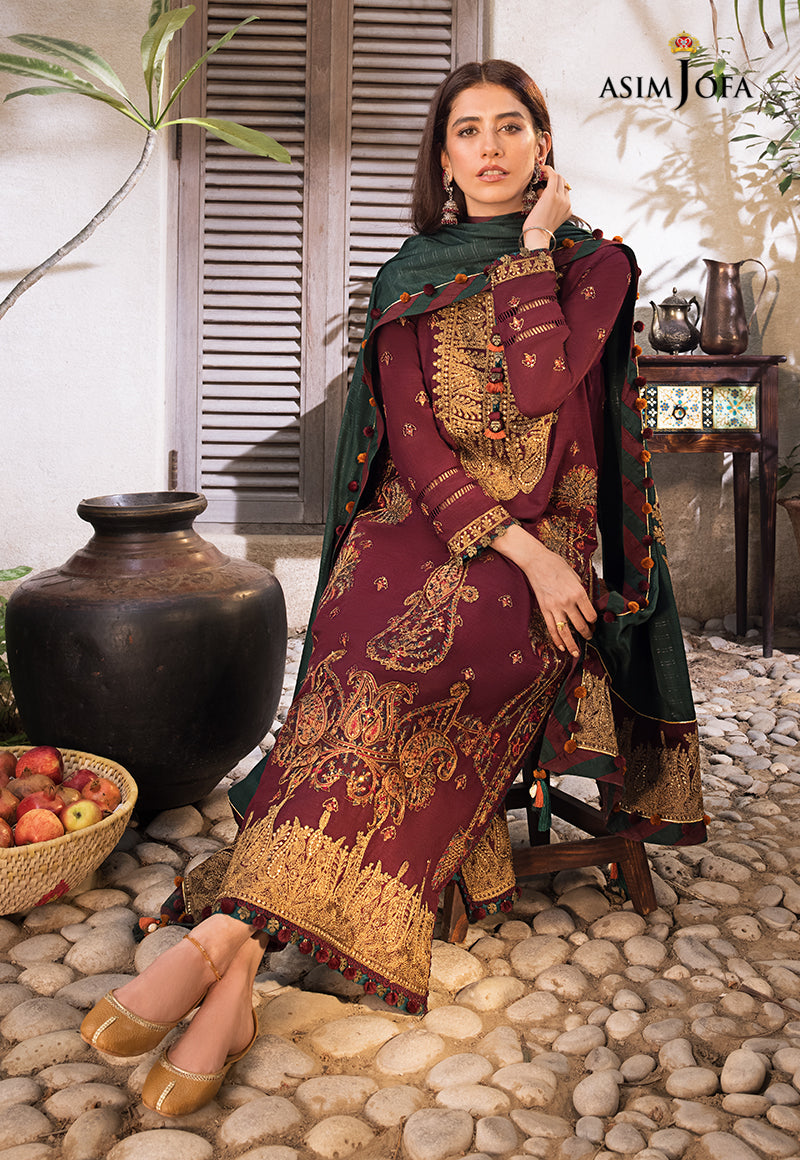 AJK-04 EMBROIDERED COTTON SLUB CROSSHATCH 3 PCS – Asim Jofa
