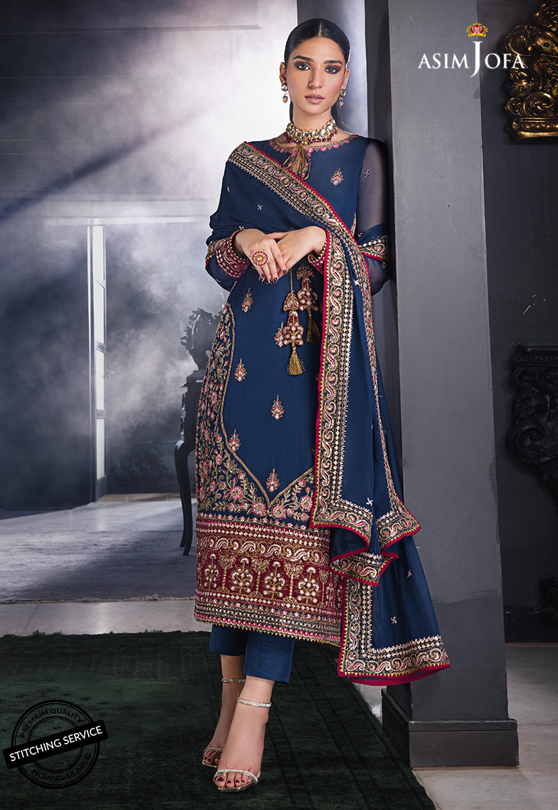 AJRE-01 EMBROIDERED CHIFFON 3 PCS – Asim Jofa