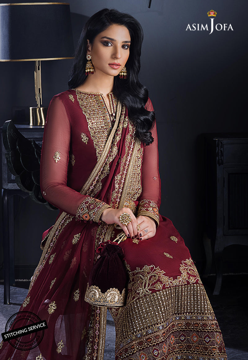 AJRE-02 EMBROIDERED CHIFFON 3 PCS – Asim Jofa