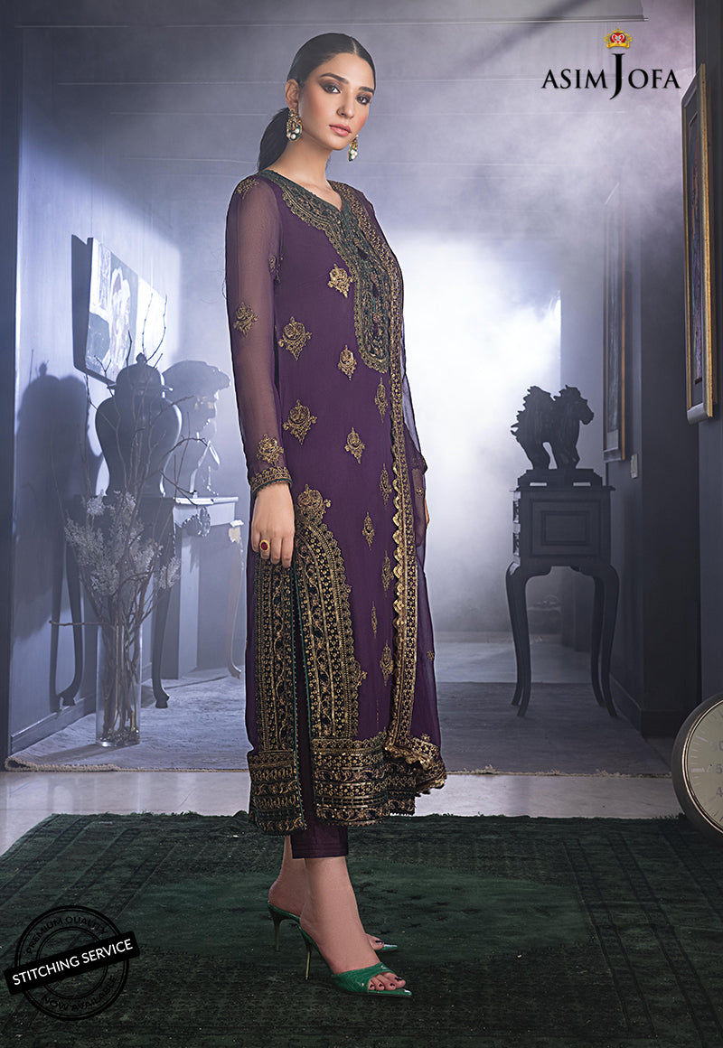 AJRE-04 EMBROIDERED CHIFFON 3 PCS – Asim Jofa