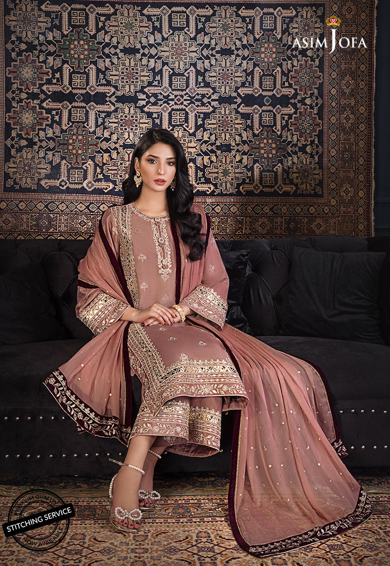 AJRE-05 EMBROIDERED COTTON SILK 3 PCS – Asim Jofa