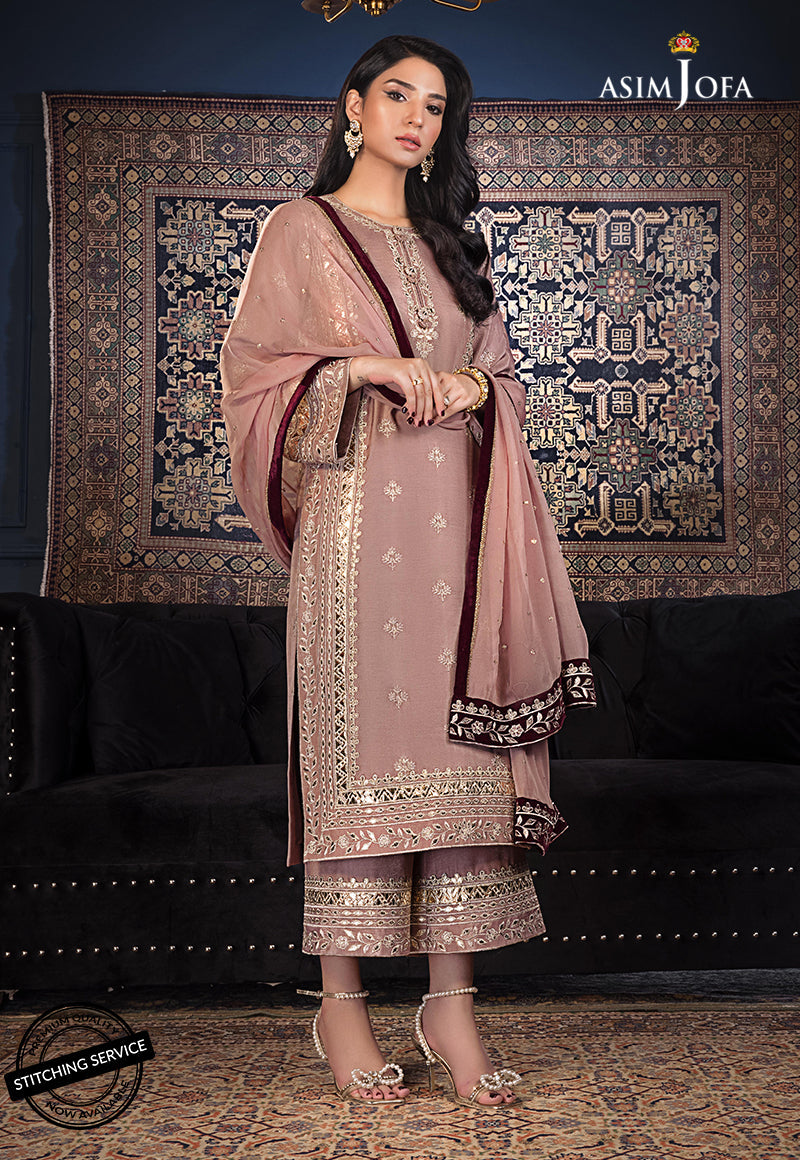 AJRE-05 EMBROIDERED COTTON SILK 3 PCS – Asim Jofa