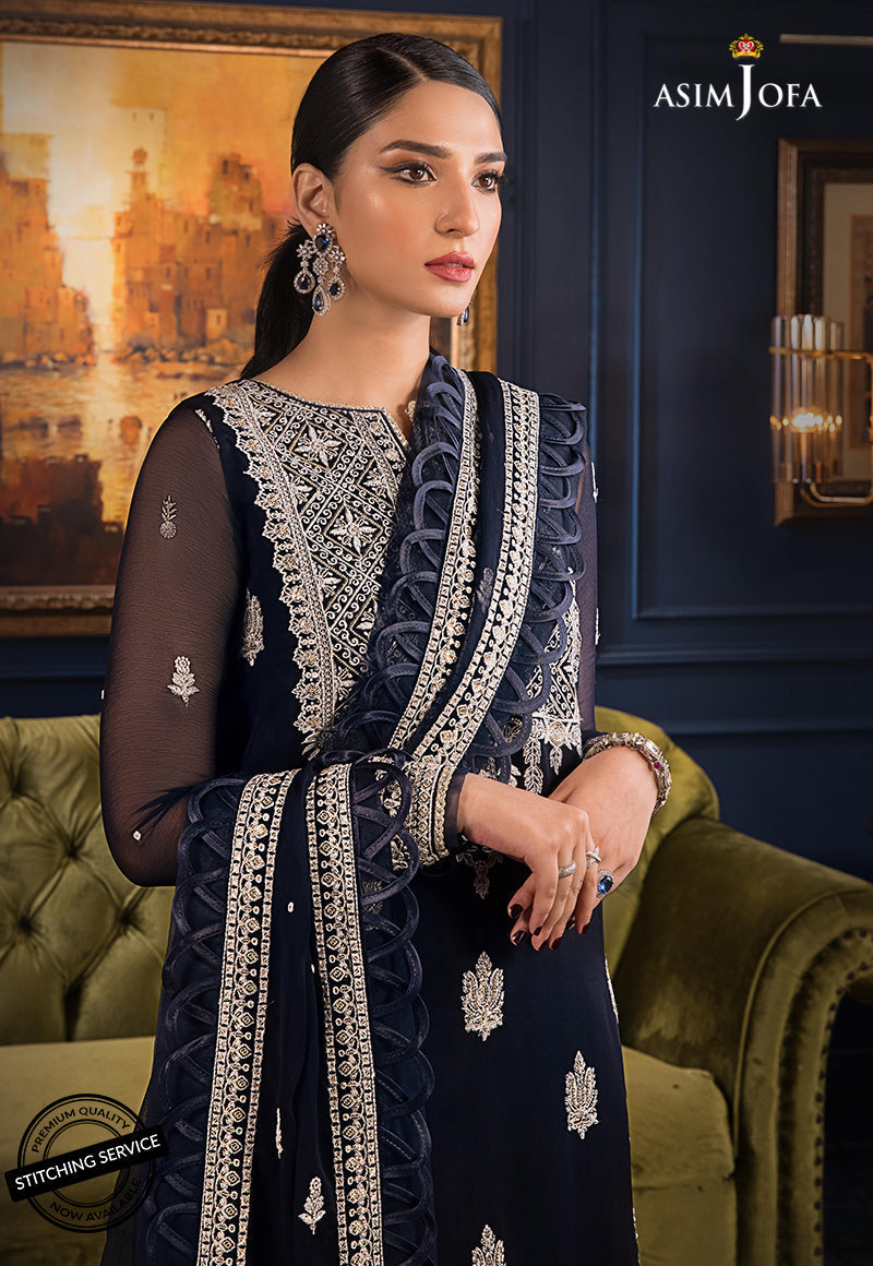 AJRE-06 EMBROIDERED CHIFFON 3 PCS – Asim Jofa