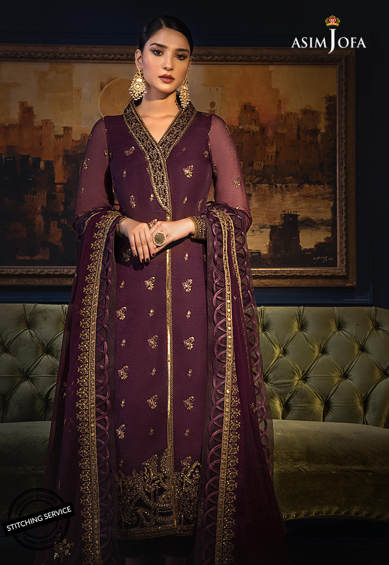 AJRE-10 EMBROIDERED ORGANZA COTTON NET 3 PCS – Asim Jofa